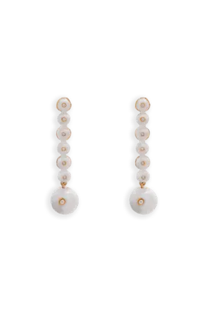 LAVANI JEWELS LAVANI JEWELS Hibiscus Drop Earrings White