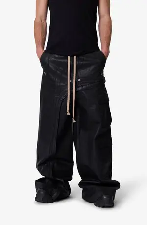 Mnml Waxed Oversize Cargo Pants - Black