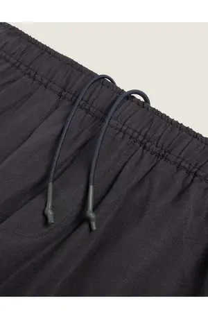 AUTO-REPLY™ Linen Blend Drawstring Shorts - Granite/gray