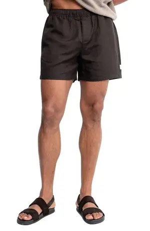 AUTO-REPLY™ Linen Blend Drawstring Shorts - Molino/brown