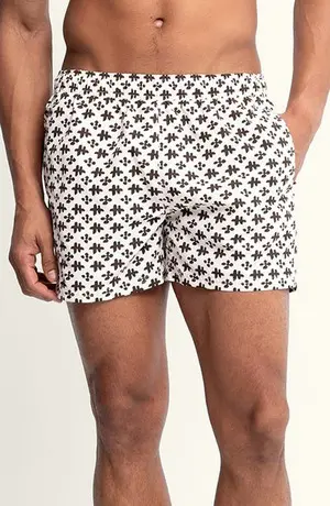 AUTO-REPLY™ Sebastian Solid 4-inch Nylon Swim Trunks - Saltstone/ivory