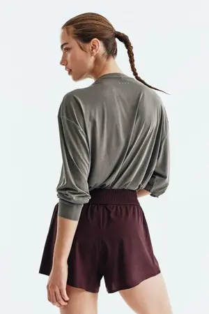 H&m Double-layered Sports Shorts - Chocolate Plum