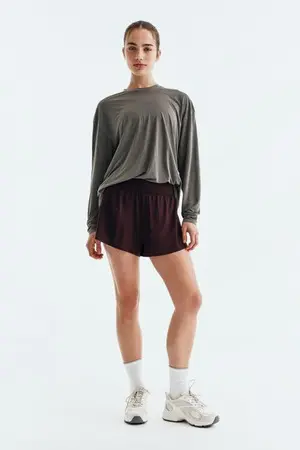 H&m Double-layered Sports Shorts - Chocolate Plum