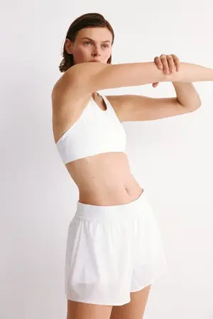 H&M Double-layered Sports Shorts - White