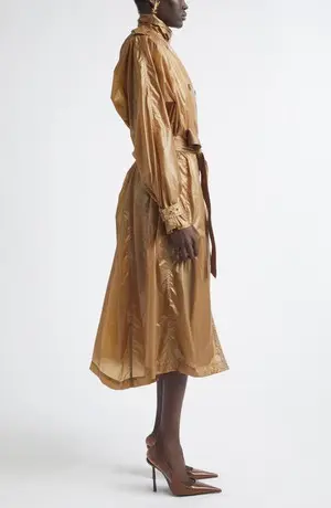 Saint Laurent Double Breasted Trench Coat - Beige