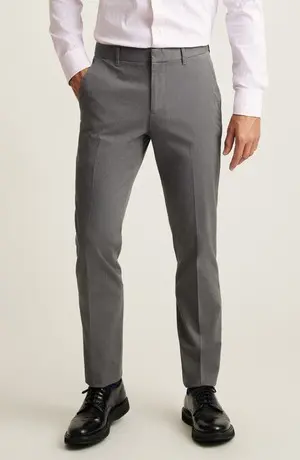 Bonobos Jetsetter Flat Front Stretch Wool Dress Pants - Grey