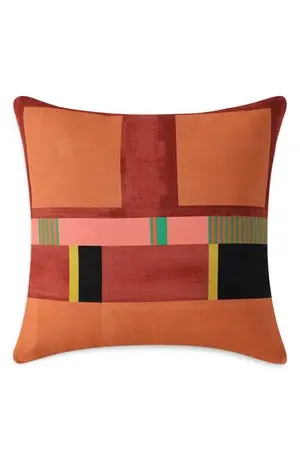 SUNDAY CITIZEN Patchwork Accent Pillow - Rust Red