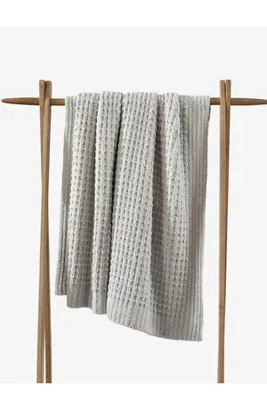 SUNDAY CITIZEN Snug Waffle Knit Throw - Cloud Grey