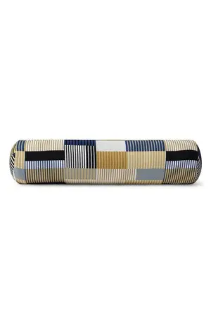 SUNDAY CITIZEN Plaid Embroidered Cotton Bolster Pillow - Gold