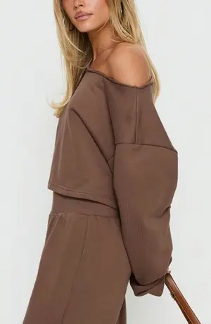 Princess Polly One-shoulder Sweatshirt