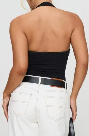 Princess Polly Halter Neck Bodysuit - Black