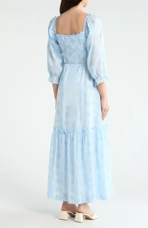 SUGARLIPS Aubry Smocked Ruffle Hem Maxi Dress