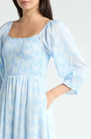 SUGARLIPS Aubry Smocked Ruffle Hem Maxi Dress