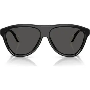 Moncler Pilot Sunglasses - Shiny Black/solid Grey