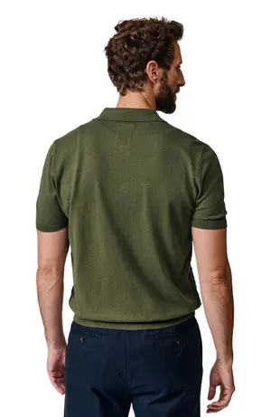 AUBIN Manor Textured Button Through Polo