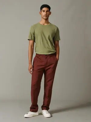 Aubin Pasmore Slim Leg Suit Trousers - Brown