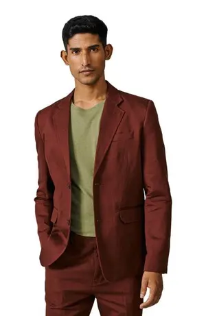 Aubin Pasmore Tailored Linen Blend Blazer - Brown