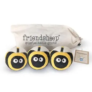 FRIENDSHEEP Wool Dryer Balls Xl Set Of 3 Bee