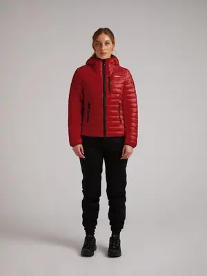 JACK1T Padded Hooded Jacket - Cherry Red