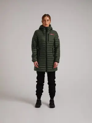JACK1T Satell1te Longline Hooded Jacket - Olive