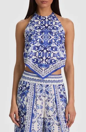 Alice + Olivia Frenchie Handkerchief Halter Top - Solstice