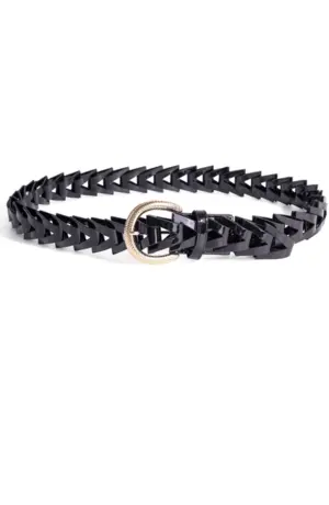 JURGI JURGI Patent Leather Triangle Loop Belt Black