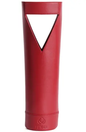 JURGI Leather Wine And Champagne Carrier - Red