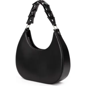 JURGI D Letter Shoulder Bag In Smooth Leather - Black