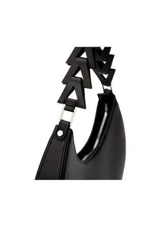 JURGI D Letter Shoulder Bag In Smooth Leather - Black