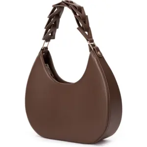 JURGI D Letter Shoulder Bag In Smooth Leather - Brown