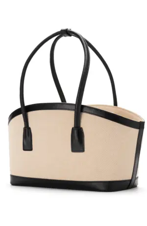 Leather-Trim Canvas Totes