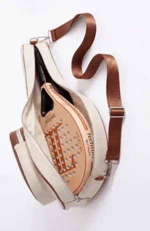 JURGI Padel Racket Canvas And Leather Bag - Beige/brown