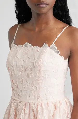 LUCY PARIS Holly Floral Lace Midi Dress
