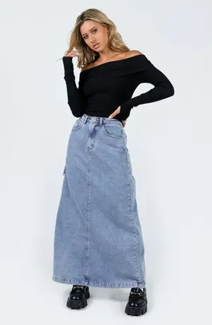 Princess Polly Morley Off The Shoulder Rib Sweater