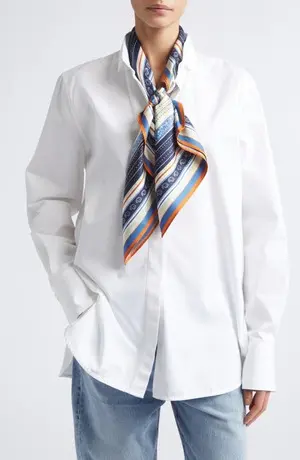 TOTEME Collector Silk Scarf - Ecru/navy