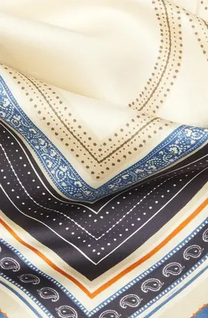 TOTEME Collector Silk Scarf - Ecru/navy