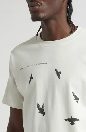 JKEEFER No Direction Organic Cotton Graphic T-shirt