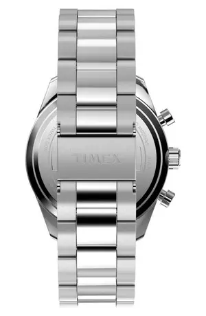 Timex® Ridgefield Chronograph Stainless Steel Bracelet Watch - Black/silver-tone