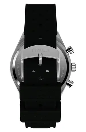 Timex® Timex Chronograph Stainless Steel And Silicone Strap Watch - Silver-tone