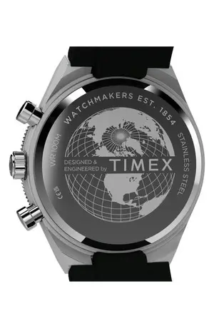 Timex® Timex Chronograph Stainless Steel And Silicone Strap Watch - Silver-tone