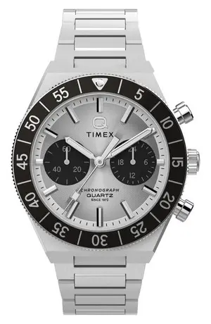 Timex® Timex Stainless Steel Chronograph Bracelet Watch Silverone