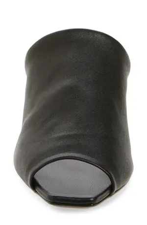 COURREGES Leather Slide Sandal With Transparent Sole - Black