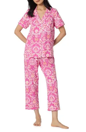 BEDHEAD PAJAMAS Print Stretch Organic Cotton Crop Pajamas - Luxe Leopard