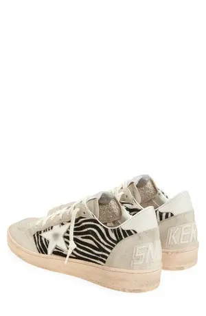 GOLDEN GOOSE Ball Star Genuine Calf Hair Sneaker - Zebra