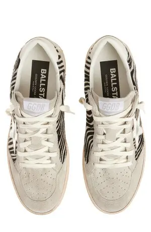 GOLDEN GOOSE Ball Star Genuine Calf Hair Sneaker - Zebra