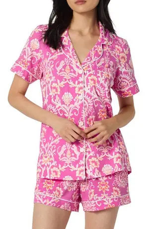 BEDHEAD PAJAMAS Print Stretch Organic Cotton Short Pajamas - Luxe Leopard