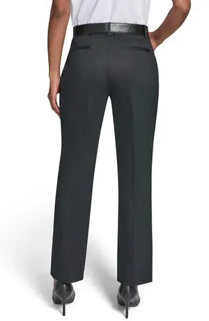 Karl Lagerfeld Paris Mid Rise Belted Straight Leg Pants