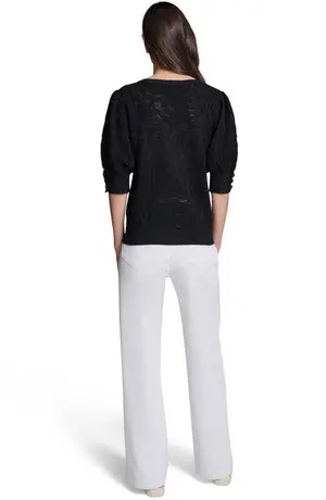Karl Lagerfeld Paris Floral Puff Sleeve Sweater
