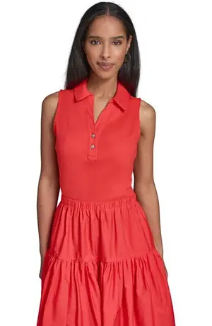 Karl Lagerfeld Paris Rib-knit And Poplin Midi Dress