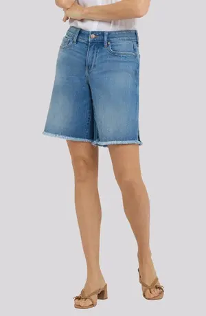 NYDJ Naomi Relaxed Raw Hem Denim Shorts